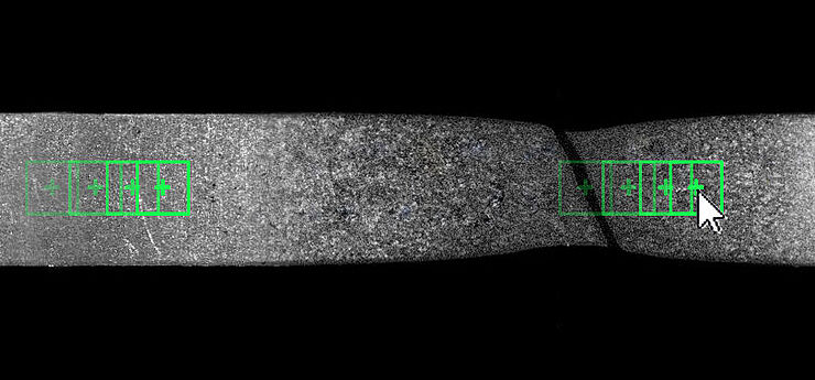 Video extensometer - mark-free measurement and more | ZwickRoell
