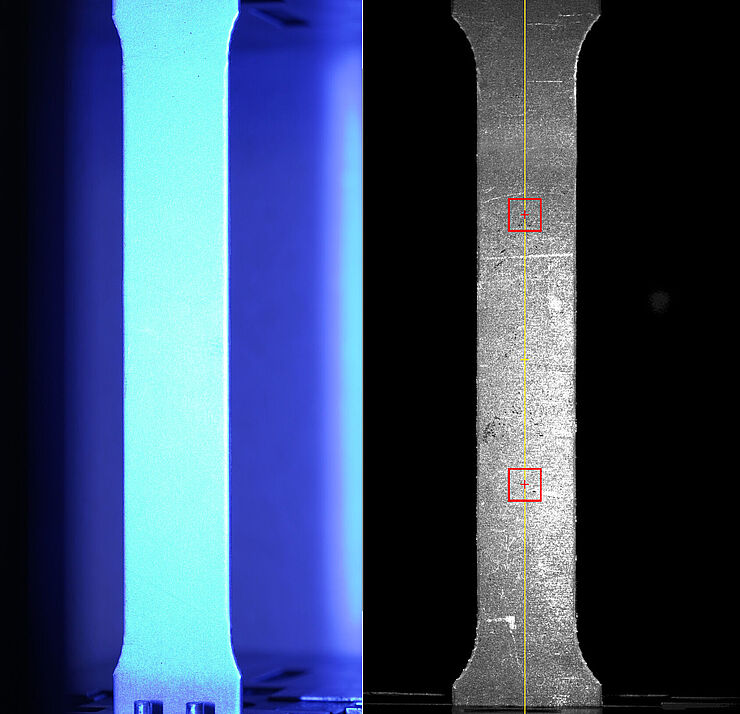 Video extensometer - mark-free measurement and more | ZwickRoell